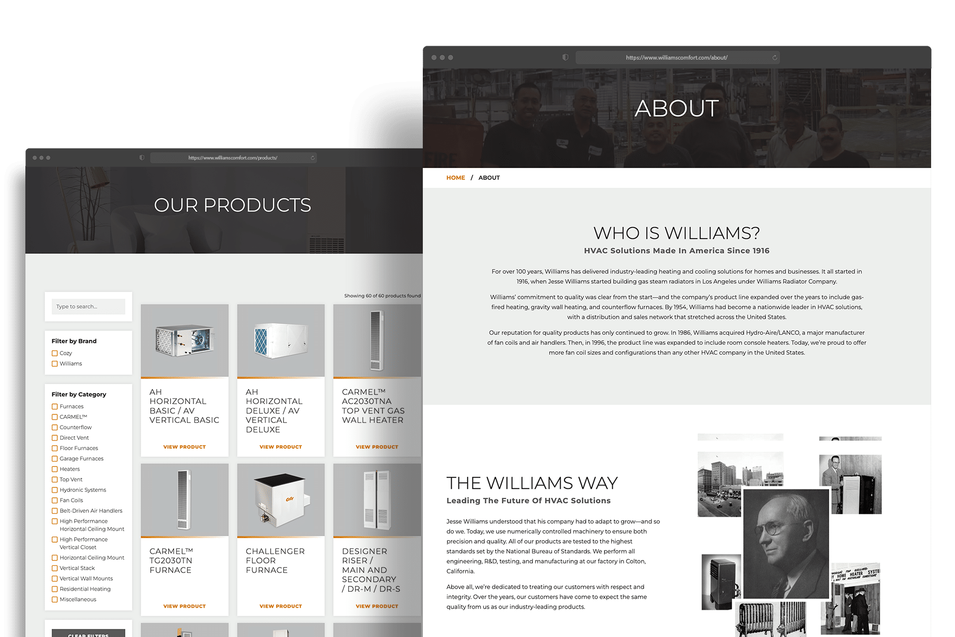 Williams Comfort Website Design | Company 119